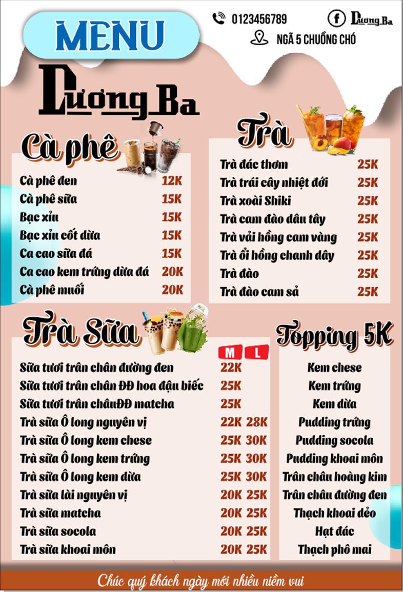 Mẫu menu đẹp dành cho thiết kế giá rẻ - In ấn Ưu Việt